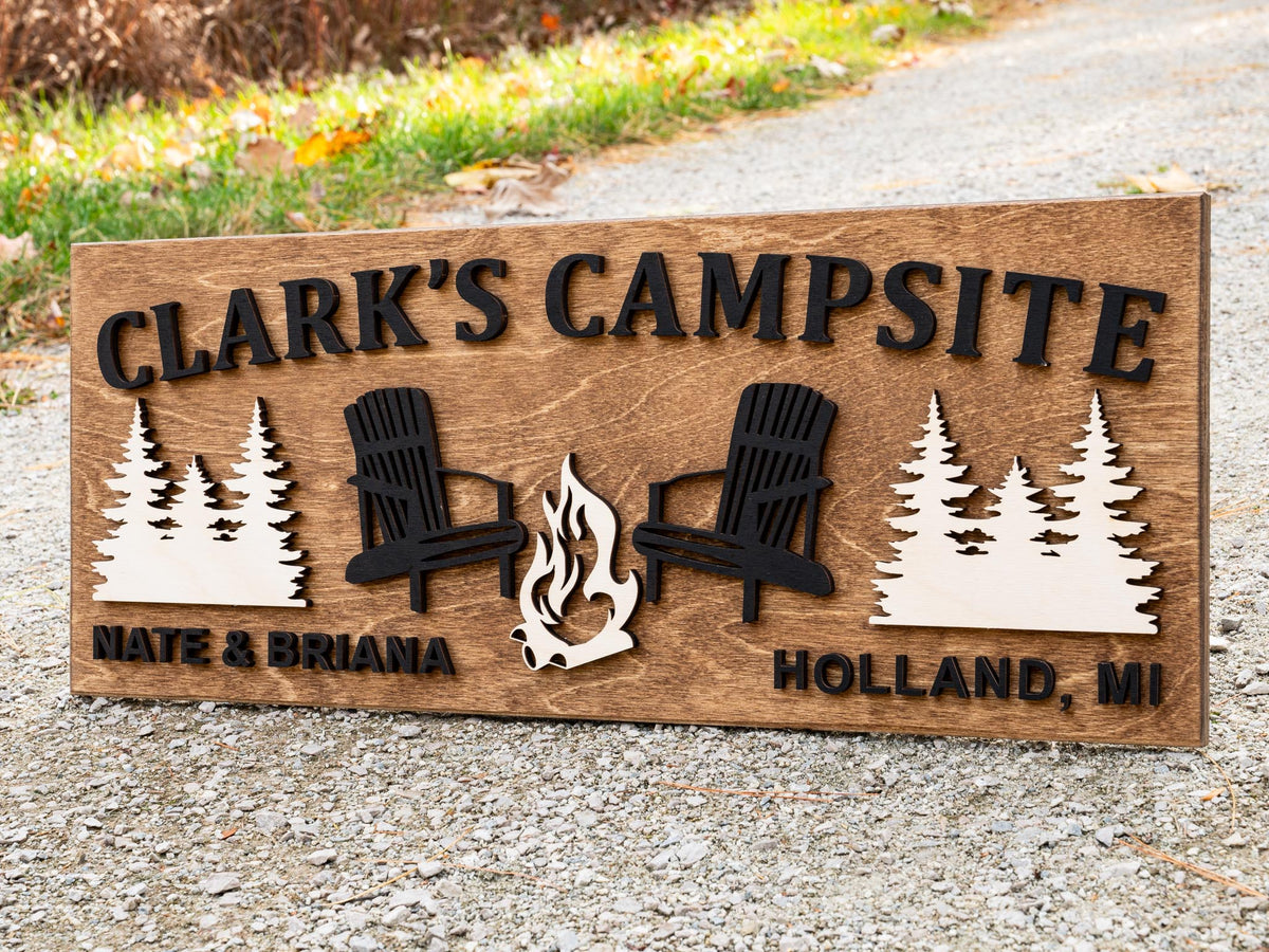 Custom Camping Sign | Personalized Campsite Decor | Campfire Sign ...