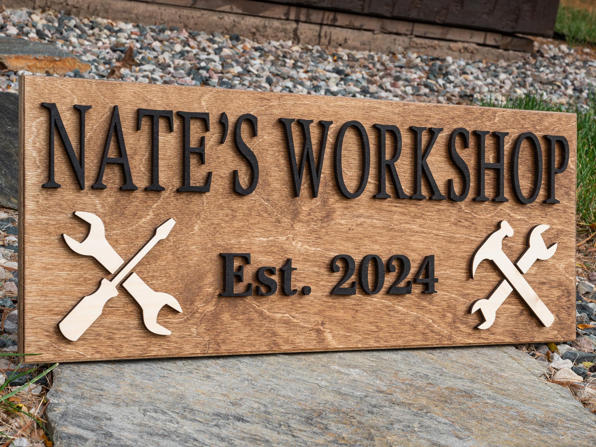 Personalized Garage Sign | Custom Workshop Sign | Handyman Wood Gift ...
