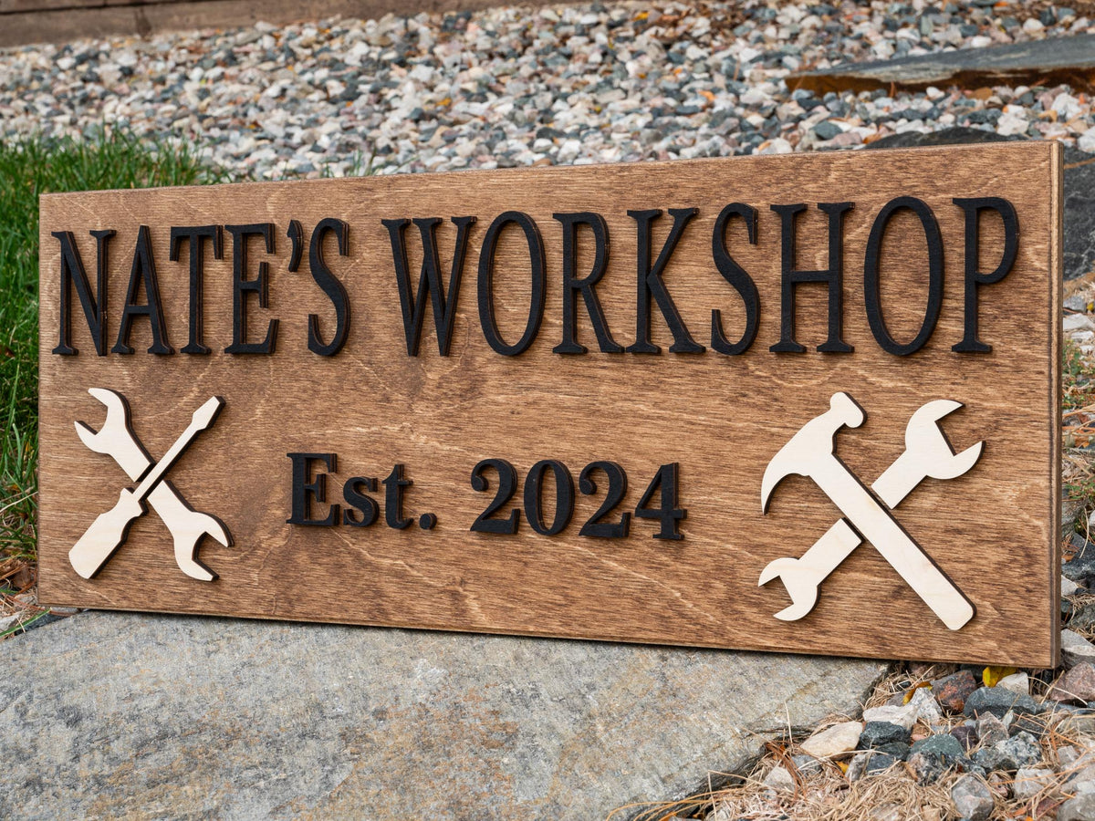Personalized Workshop Sign | Handyman Gift | Custom Garage Sign– Laser ...
