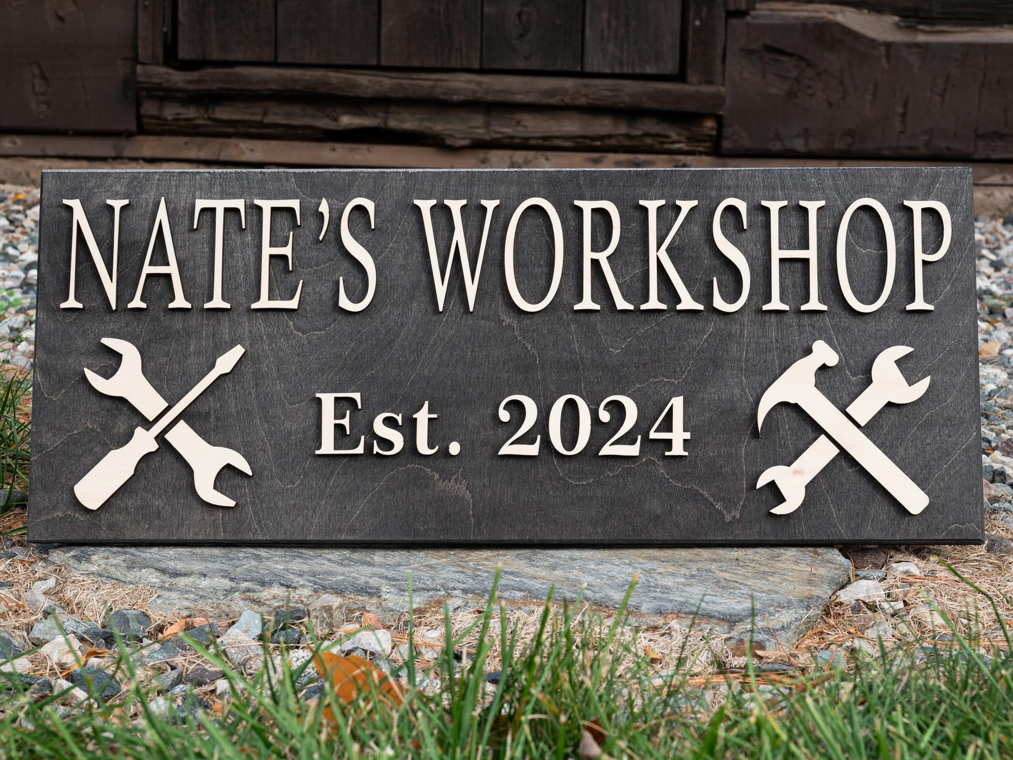 Personalized Garage Sign | Custom Workshop Sign | Handyman Wood Gift ...