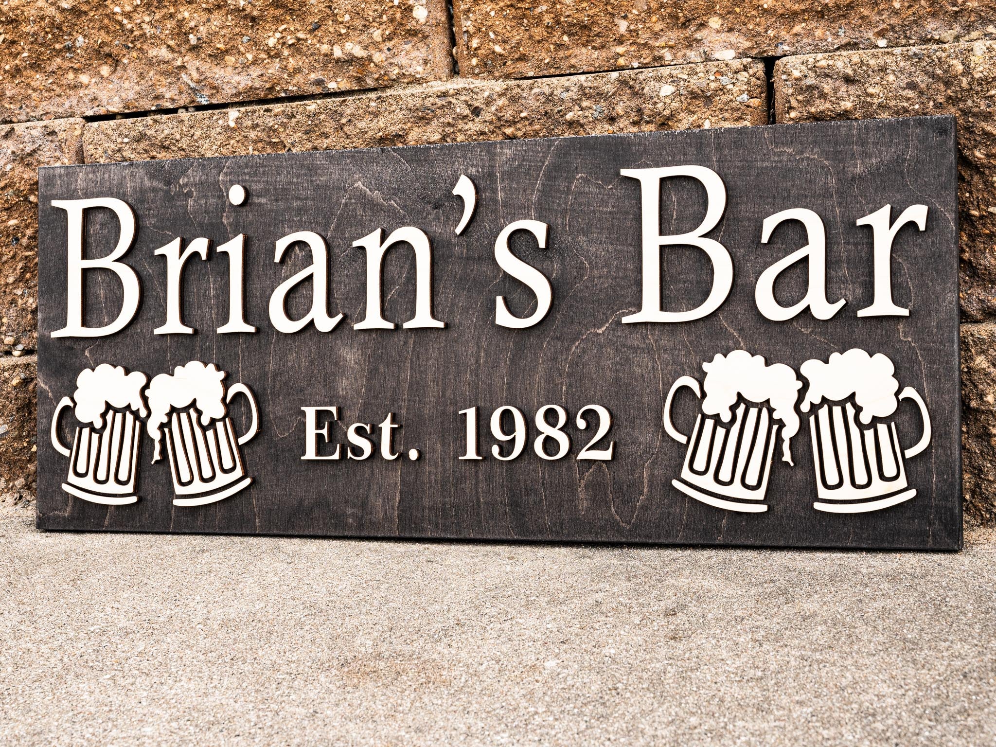 Personalized Bar Sign | Home Bar Decor | Man Cave Sign | 3D Beer Sign ...