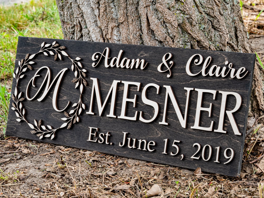 Custom Wedding Sign | Personalized Wedding Gift | Anniversary Gift ...