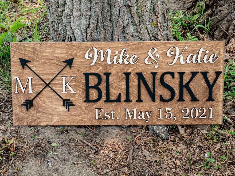 Custom Crossing Arrows Sign | Personalized Wedding Gift | Arrow Decor ...