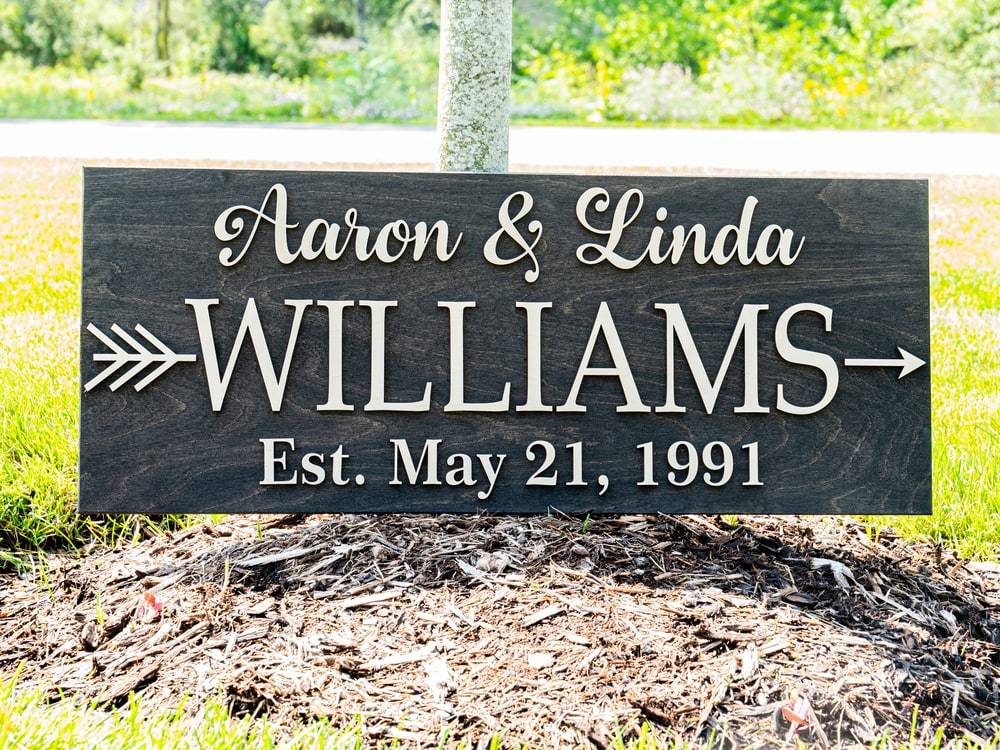 Custom Single Arrow Sign | Personalized Wedding Gift | Arrow Decor ...