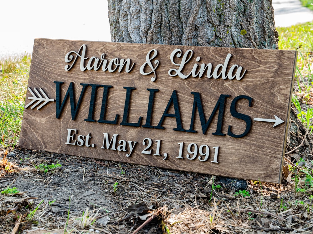 Custom Single Arrow Sign | Personalized Wedding Gift | Arrow Decor ...