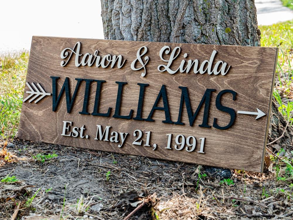 Custom Single Arrow Sign | Personalized Wedding Gift | Arrow Decor ...