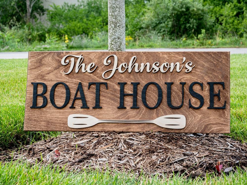 Custom Boat House Sign | Personalized Wedding Gift | Boat House Decor ...