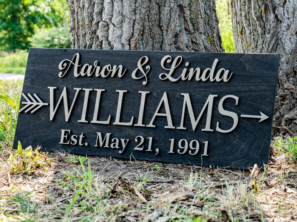 Custom Single Arrow Sign | Personalized Wedding Gift | Arrow Decor ...