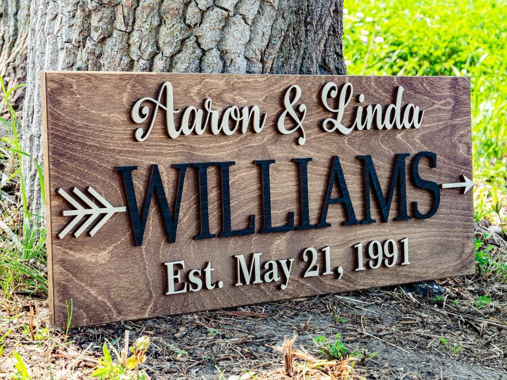 Custom Single Arrow Sign | Personalized Wedding Gift | Arrow Decor ...