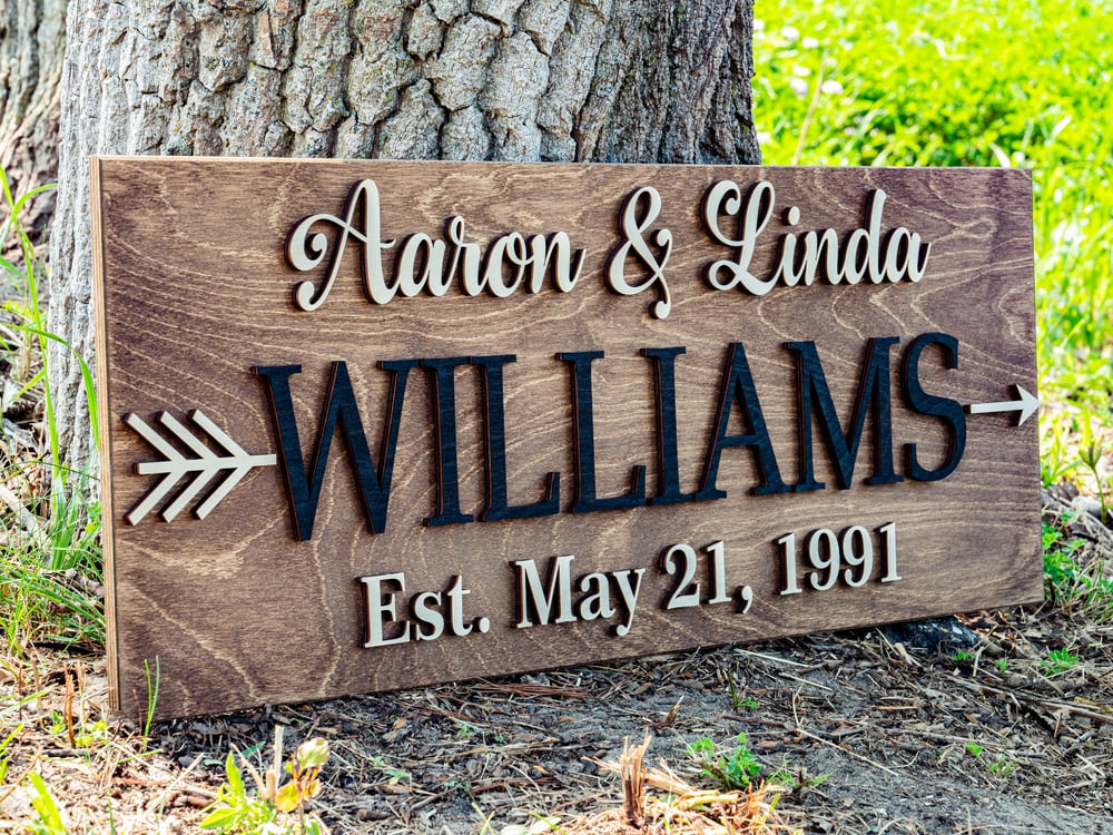 Custom Single Arrow Sign | Personalized Wedding Gift | Arrow Decor ...
