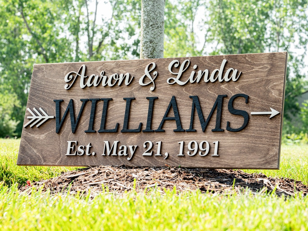 Custom Single Arrow Sign | Personalized Wedding Gift | Arrow Decor ...