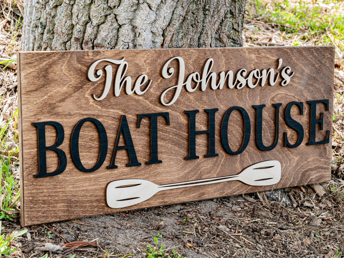 Custom Boat House Sign | Personalized Wedding Gift | Boat House Decor ...