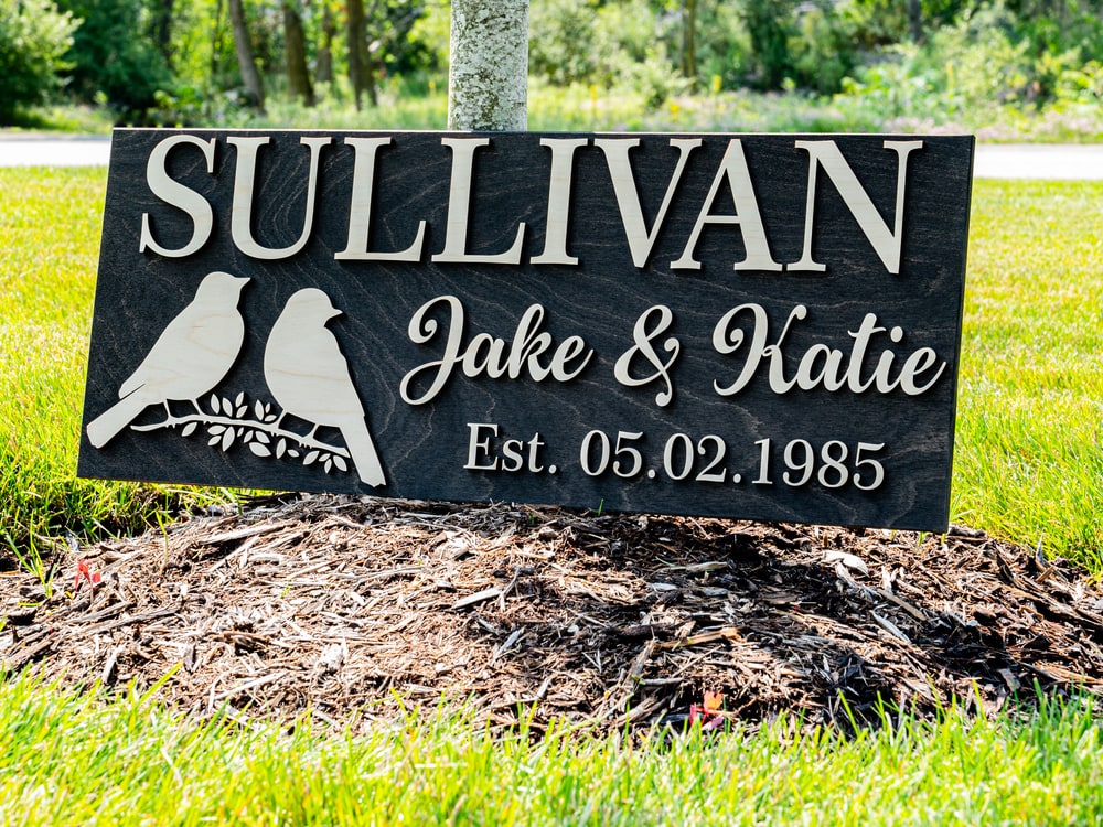 Custom Love Birds Sign | Personalized Wedding Gift | Romantic Decor ...