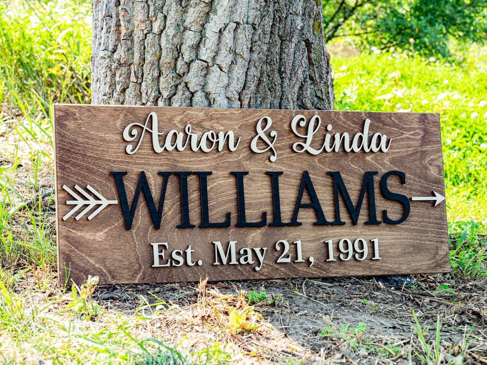 Custom Single Arrow Sign | Personalized Wedding Gift | Arrow Decor ...