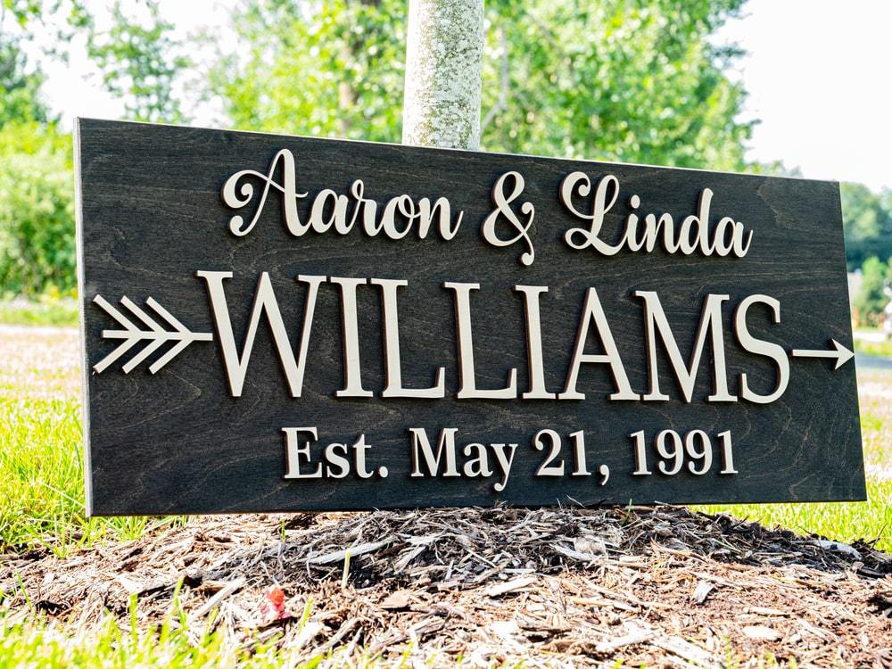 Custom Single Arrow Sign | Personalized Wedding Gift | Arrow Decor ...