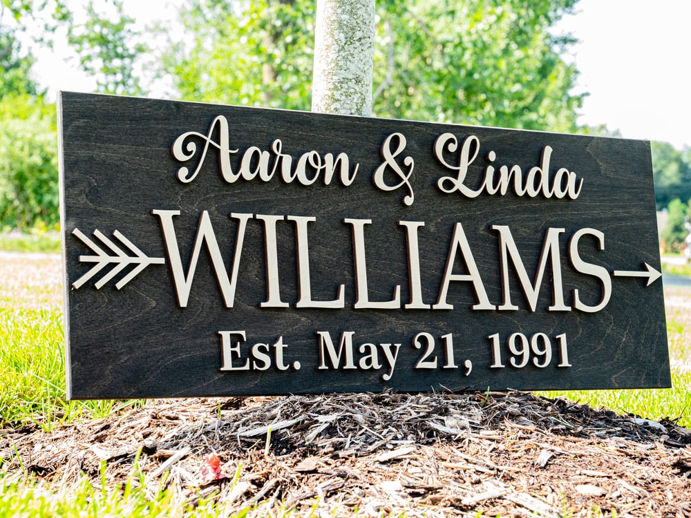 Custom Single Arrow Sign | Personalized Wedding Gift | Arrow Decor ...