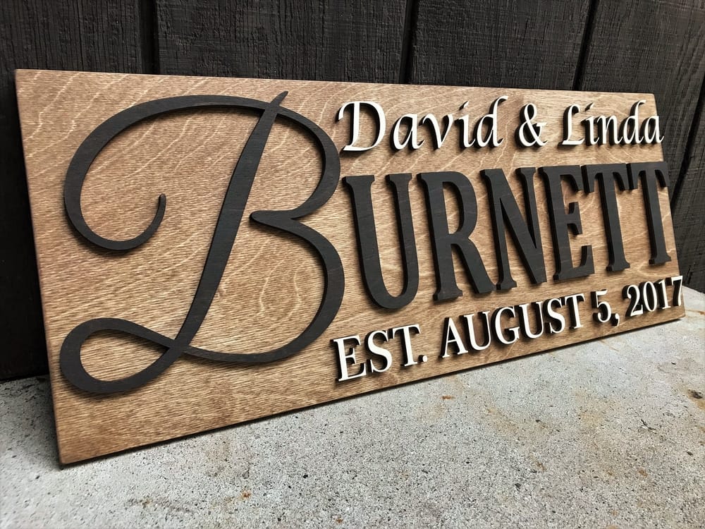 Personalized Couples Wooden Signs Personalized Anniversary Or Wedding