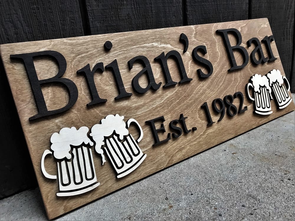 Personalized Bar Sign | Home Bar Decor | Man Cave Sign | 3D Beer Sign ...