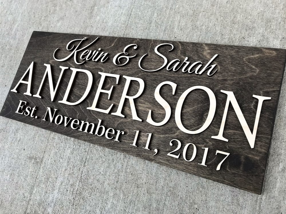 Custom Wooden Signs | Personalized Wedding Gift | Anniversary Gift ...